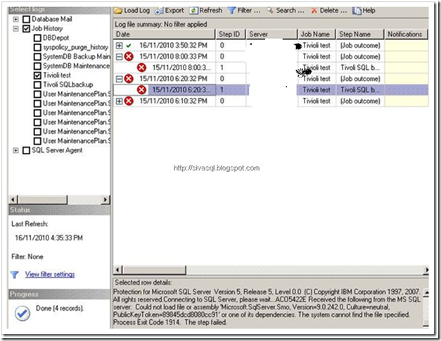 SIVA SQL Server: TSM TDPSQL Backup failed